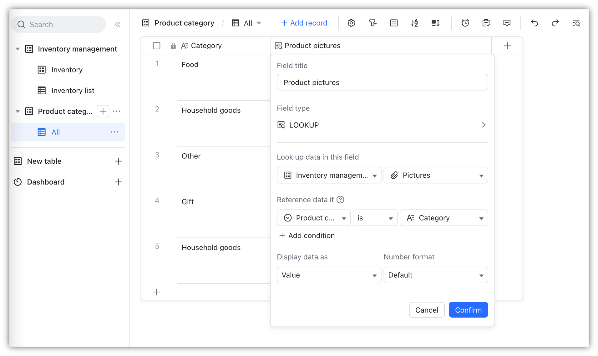 Use lookup fields in Base