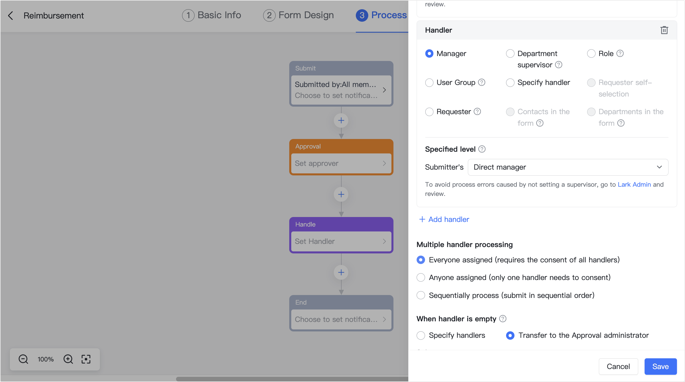 Admin | Add handlers to the approval process