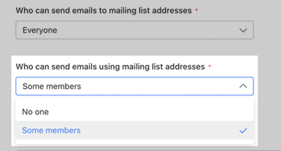 Send emails using a mailing list address