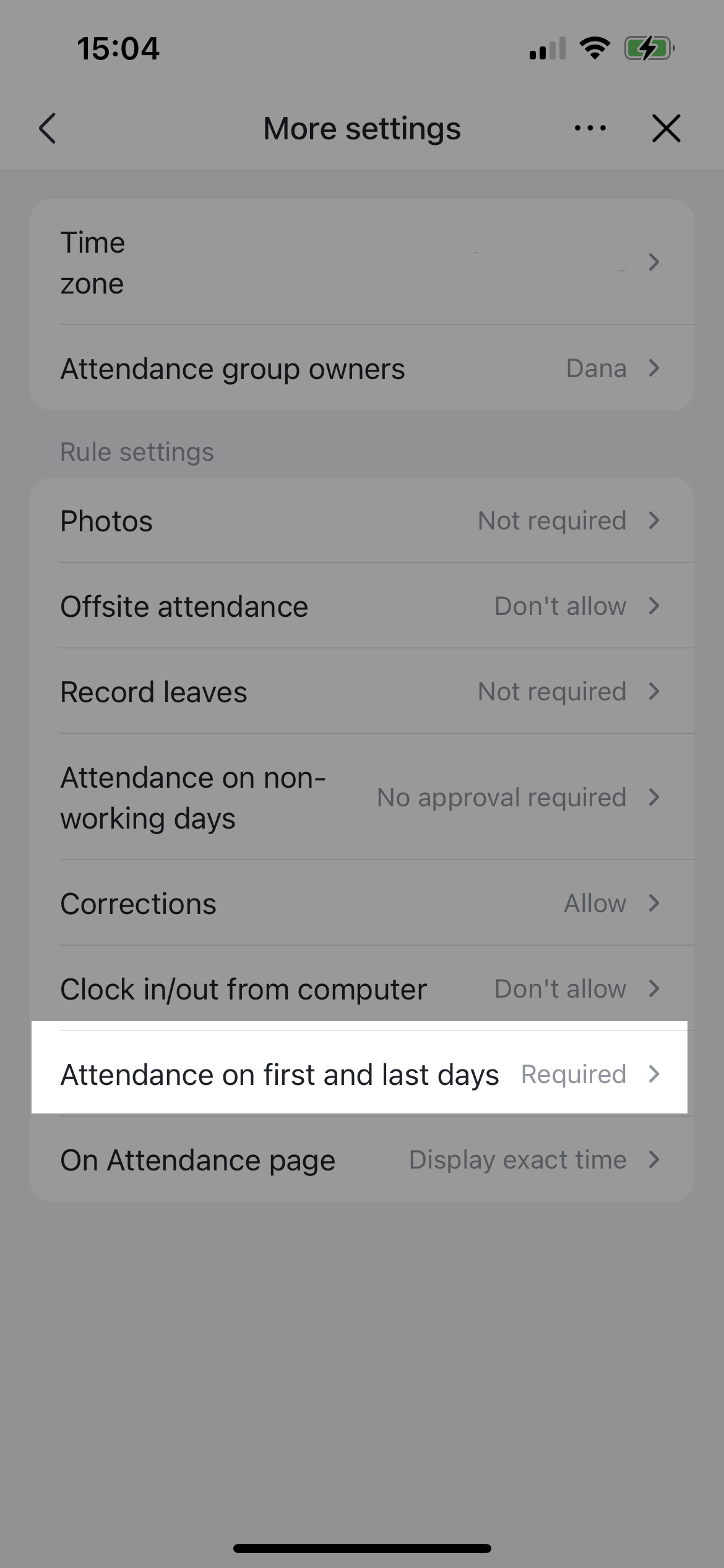 Attendance updates