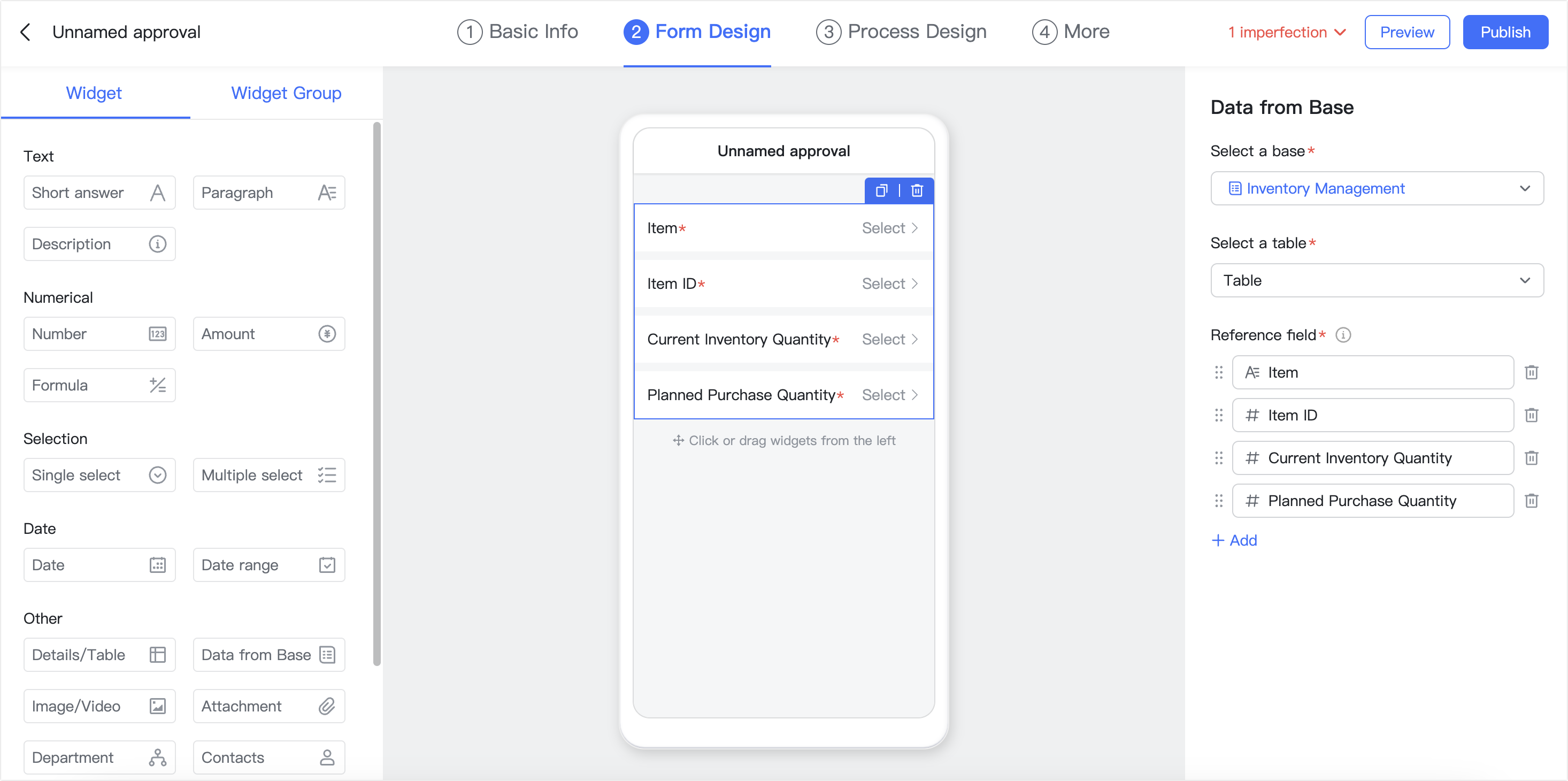 Admin | Reference data from Base