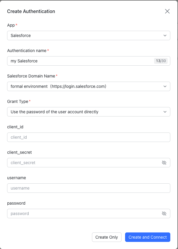 Configure authentications