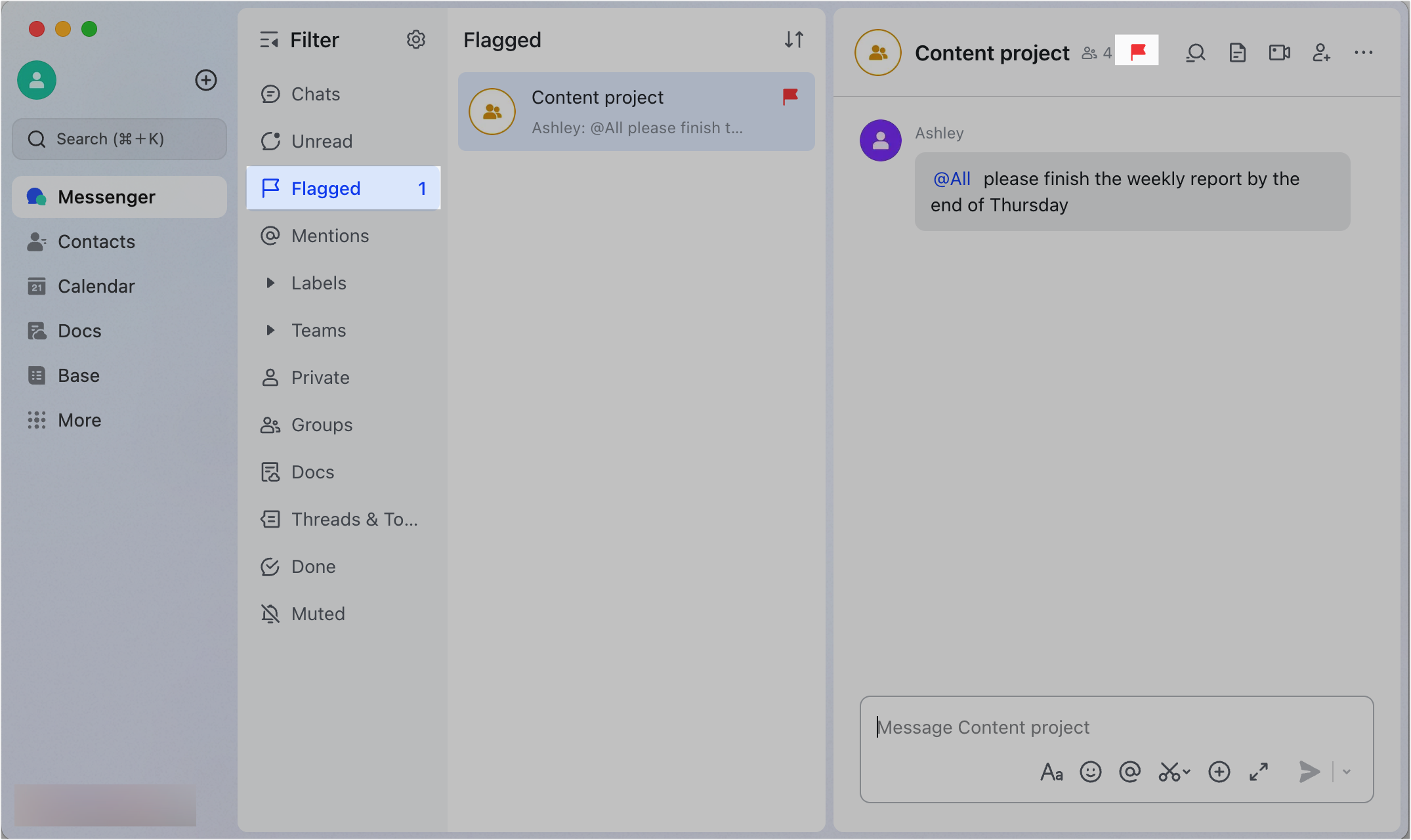 Flag chats and messages