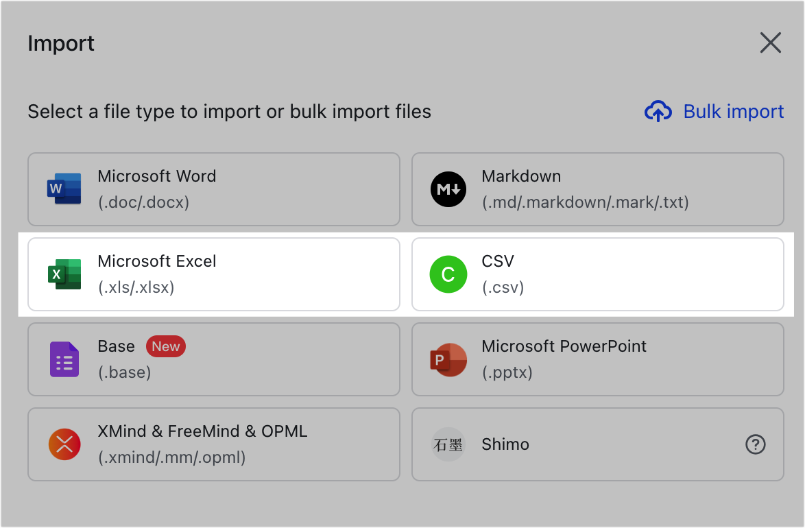 Import and convert Excel or CSV files into Sheets