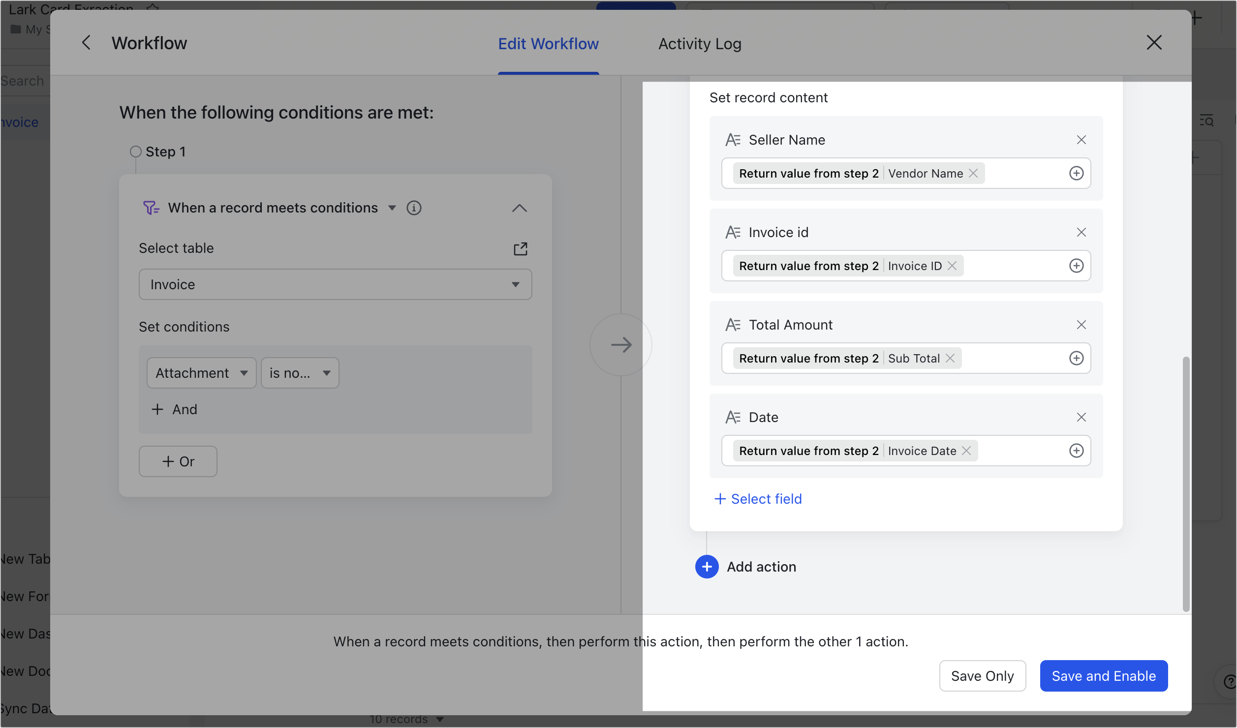 Use the Lark Card Extraction app