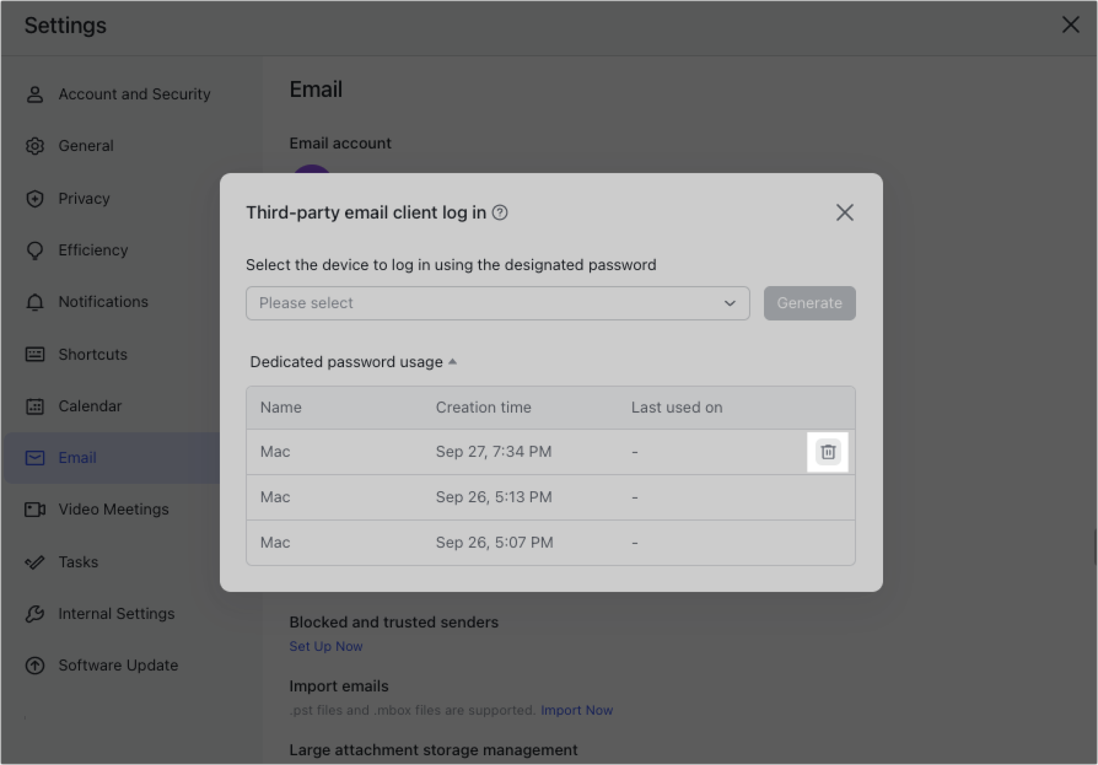 Log in to Lark Mail through a third-party email client
