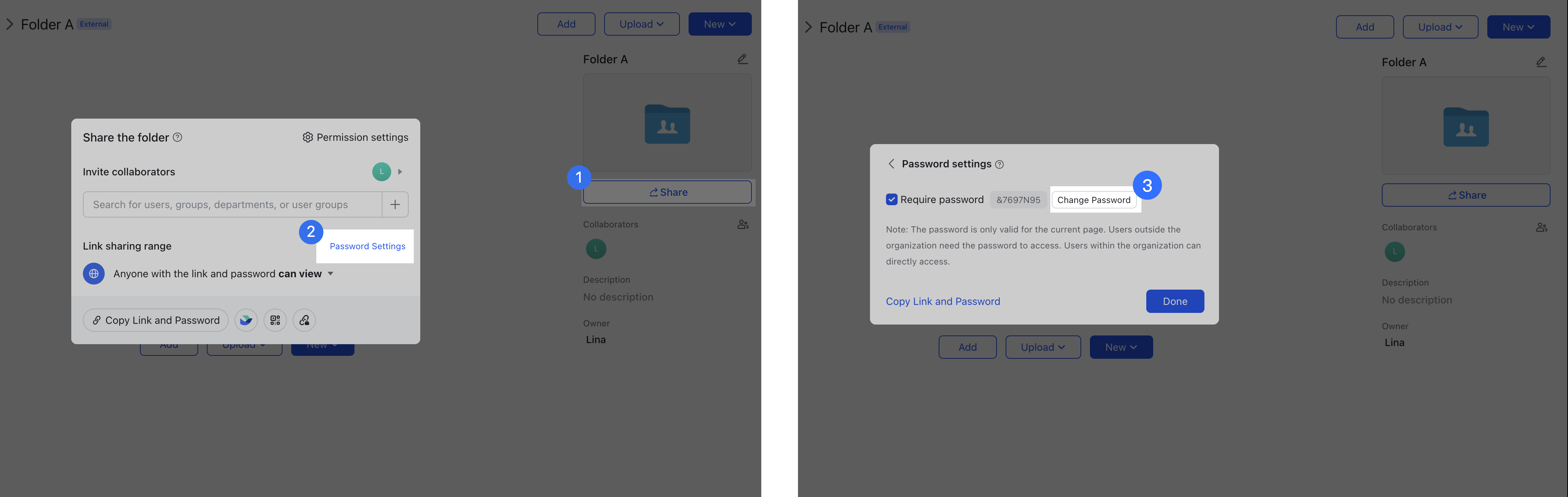 Password protect documents and folders for sharing