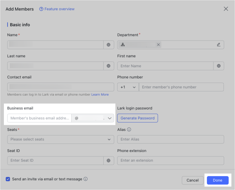 Admin | Assign business email addresses to members