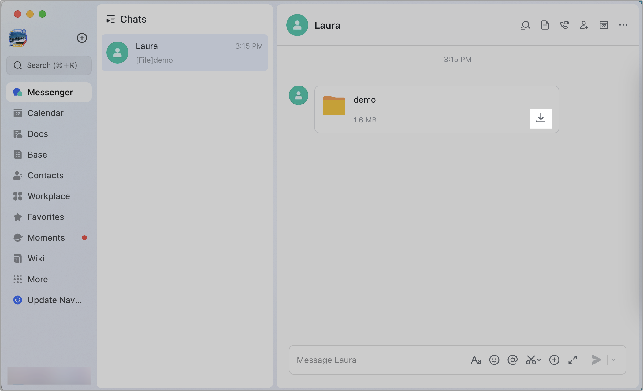 Send files and folders