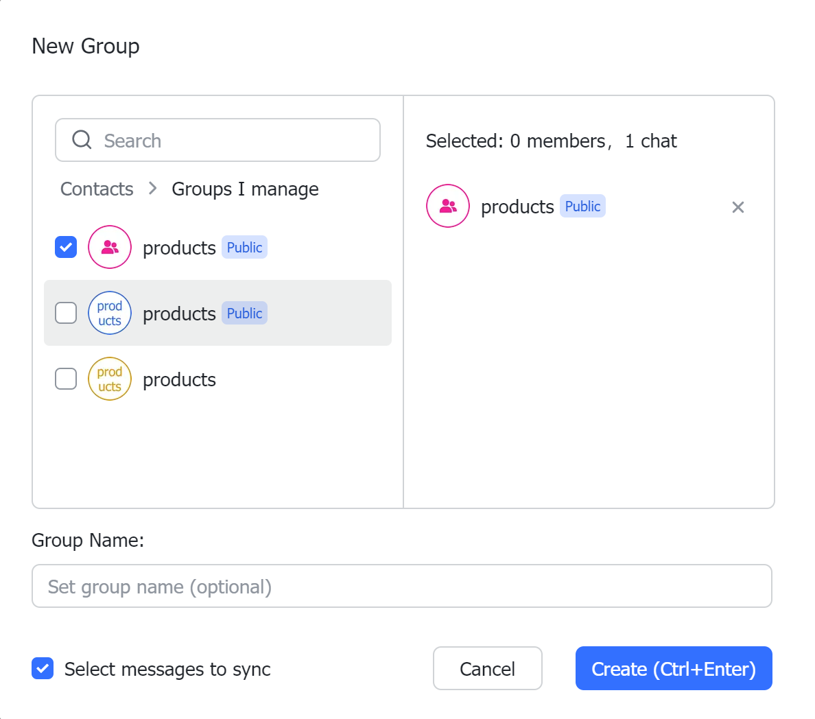 Create a group chat