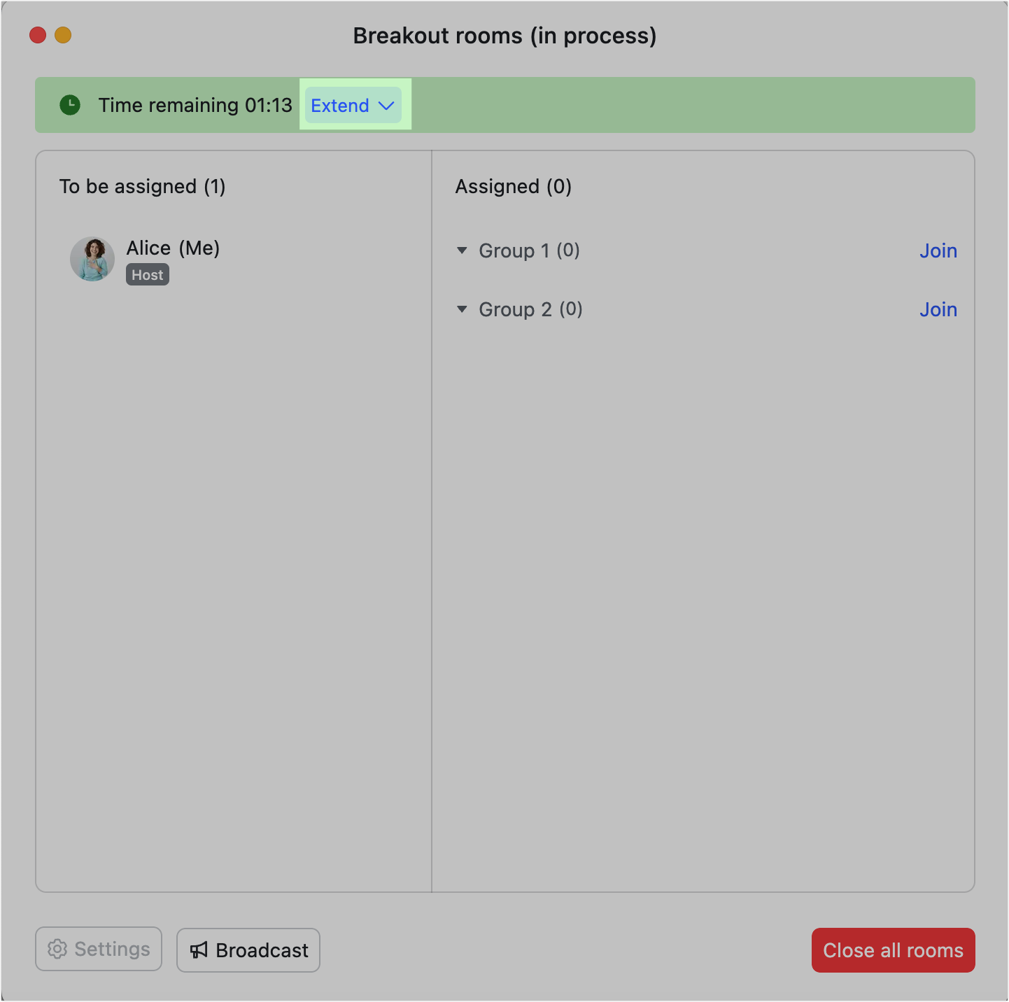 Use breakout rooms