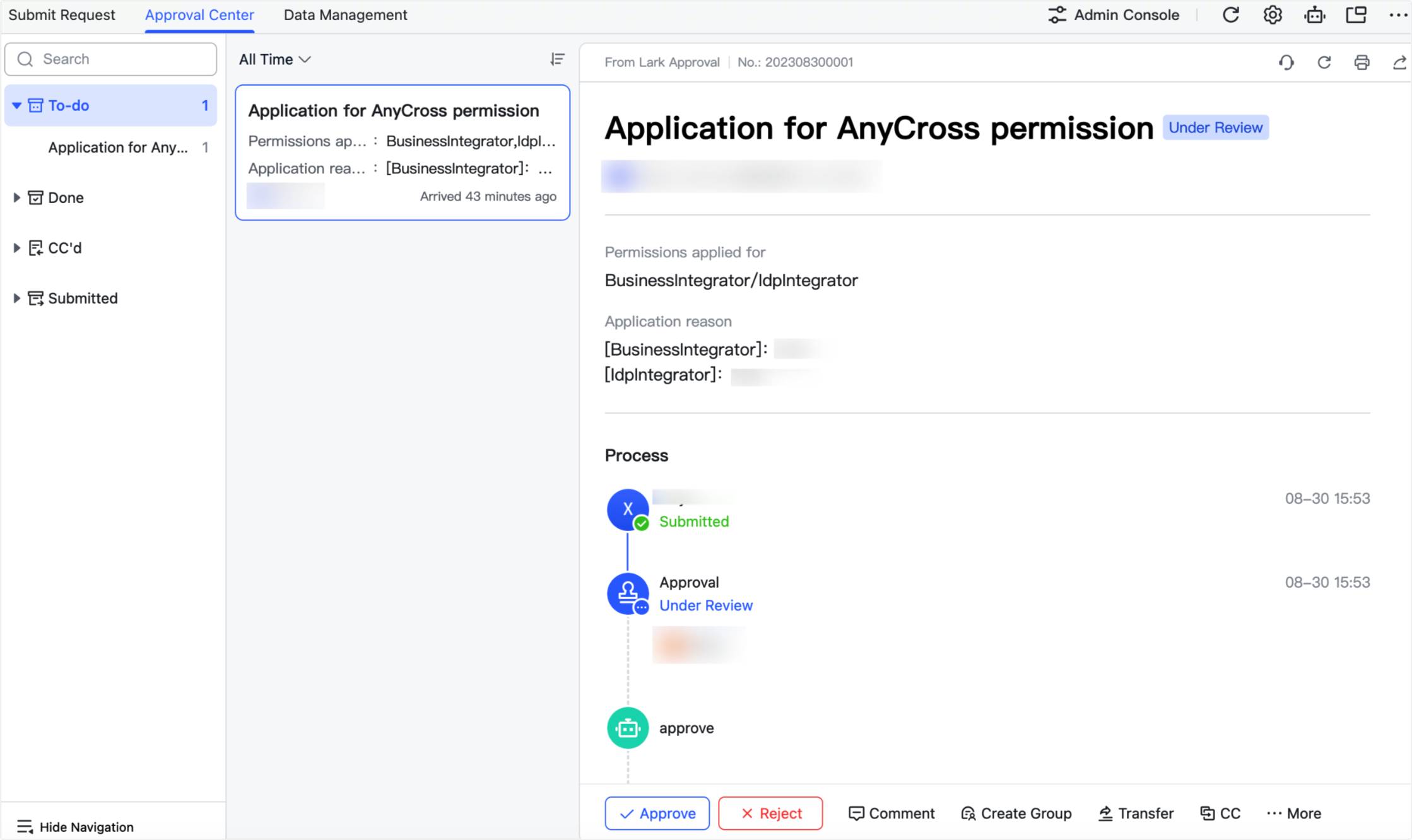 Manage user permission requests