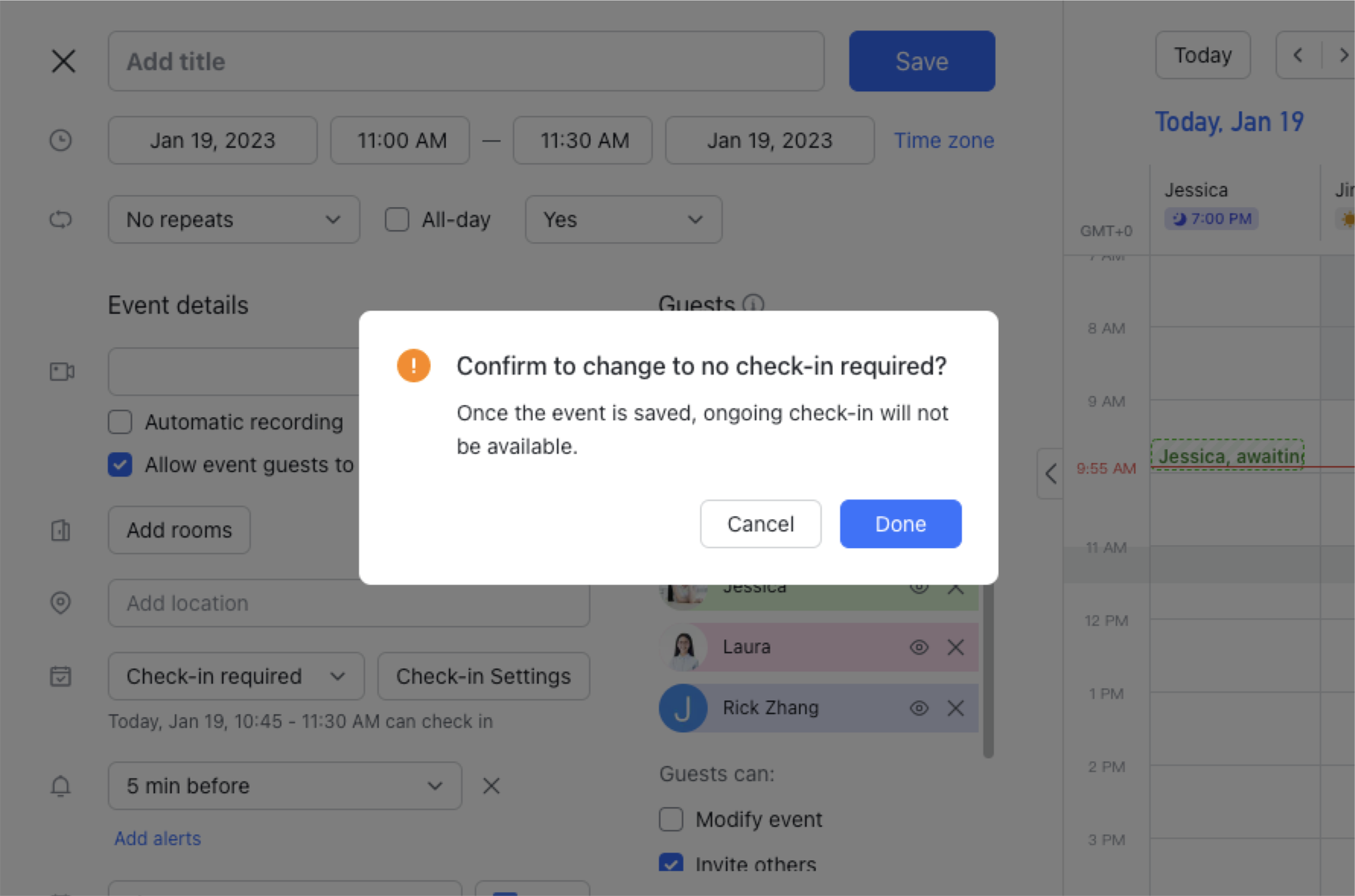 Use check-in for events