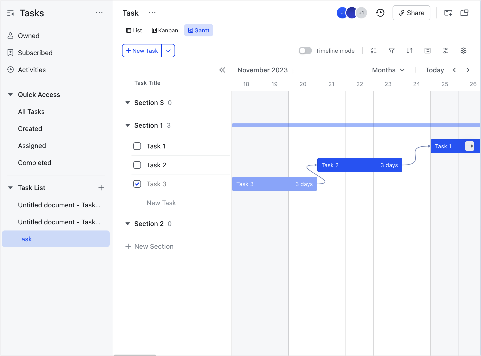 Tasks updates