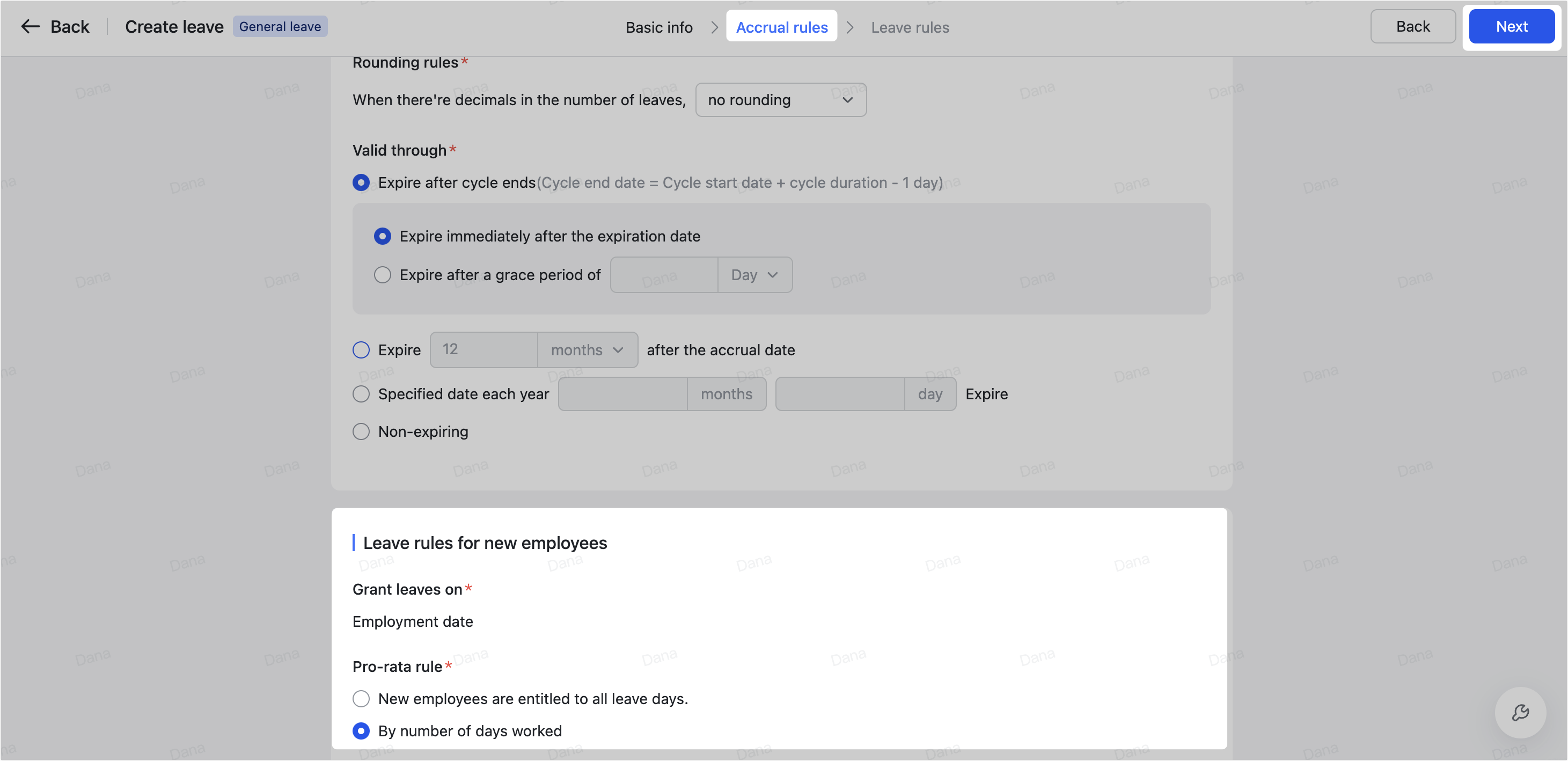 Admin | Configure leave type and rules