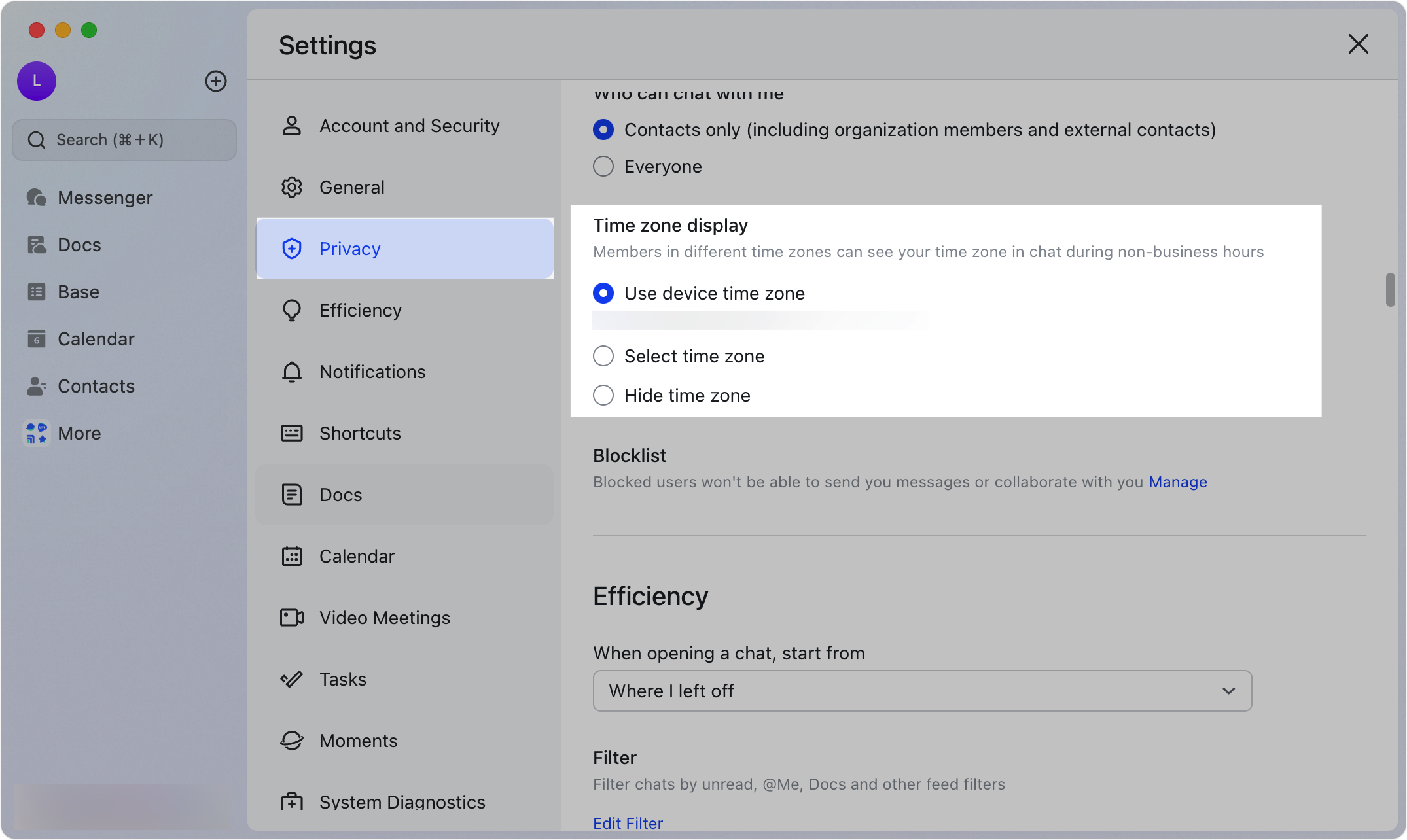 Set your displayed time based on time zone