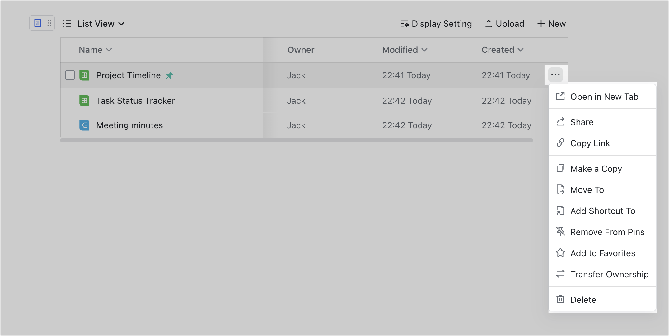 Use the sub-page list