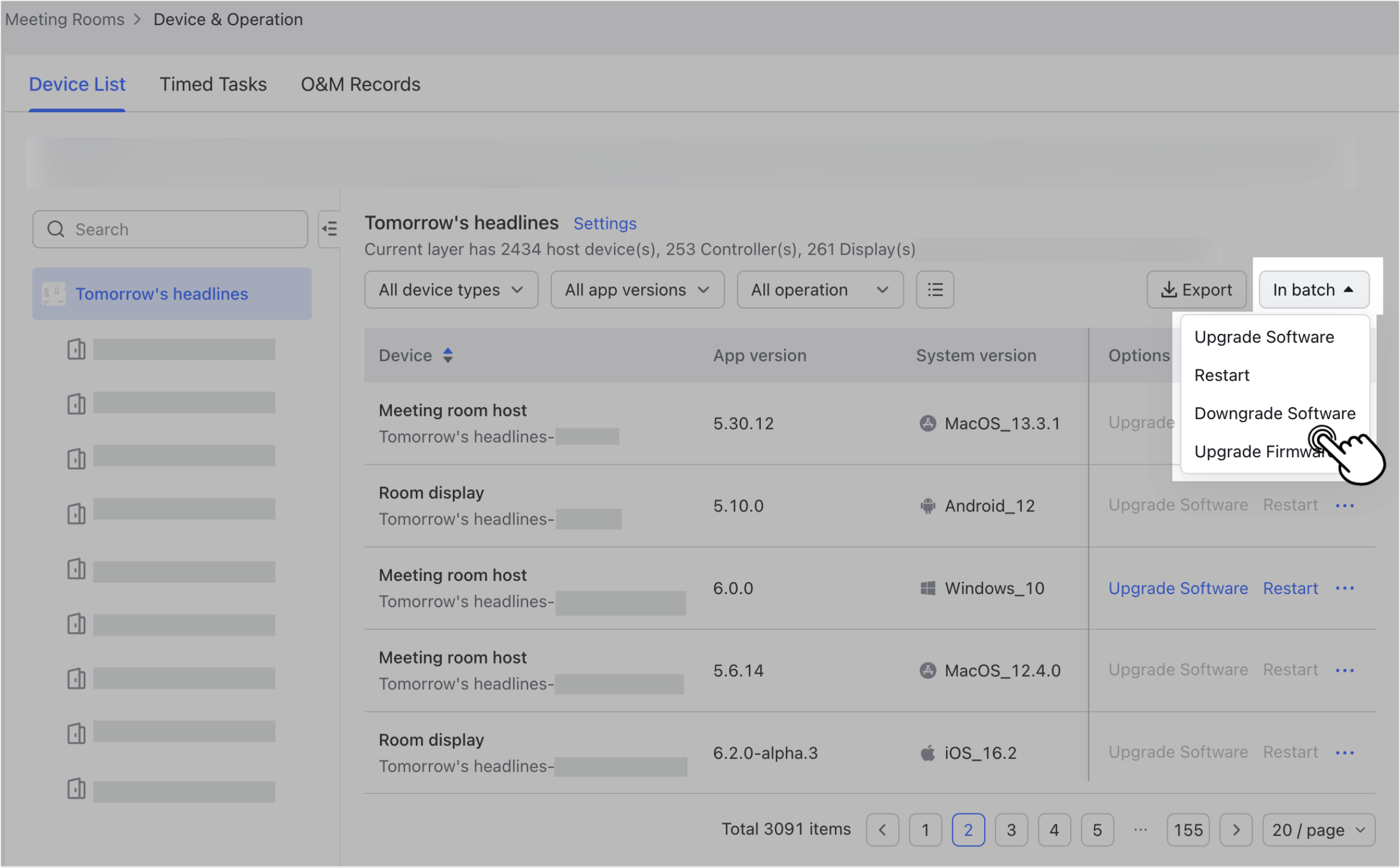 Admin | Manage Meeting Room devices