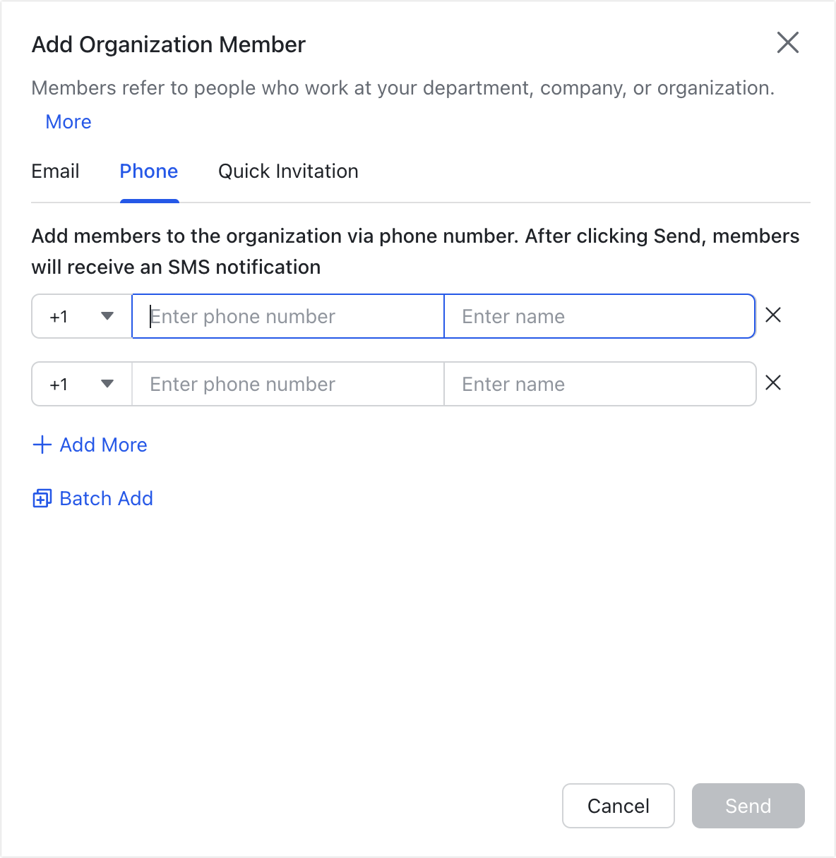 Admin | Invite or add members to your organization