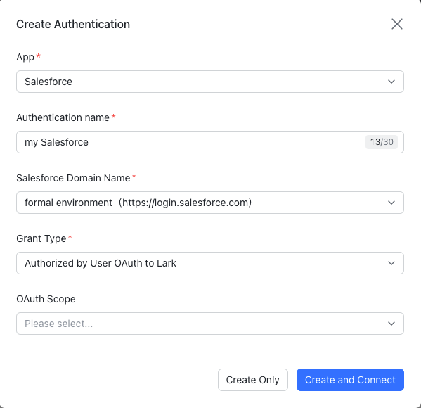Configure authentications