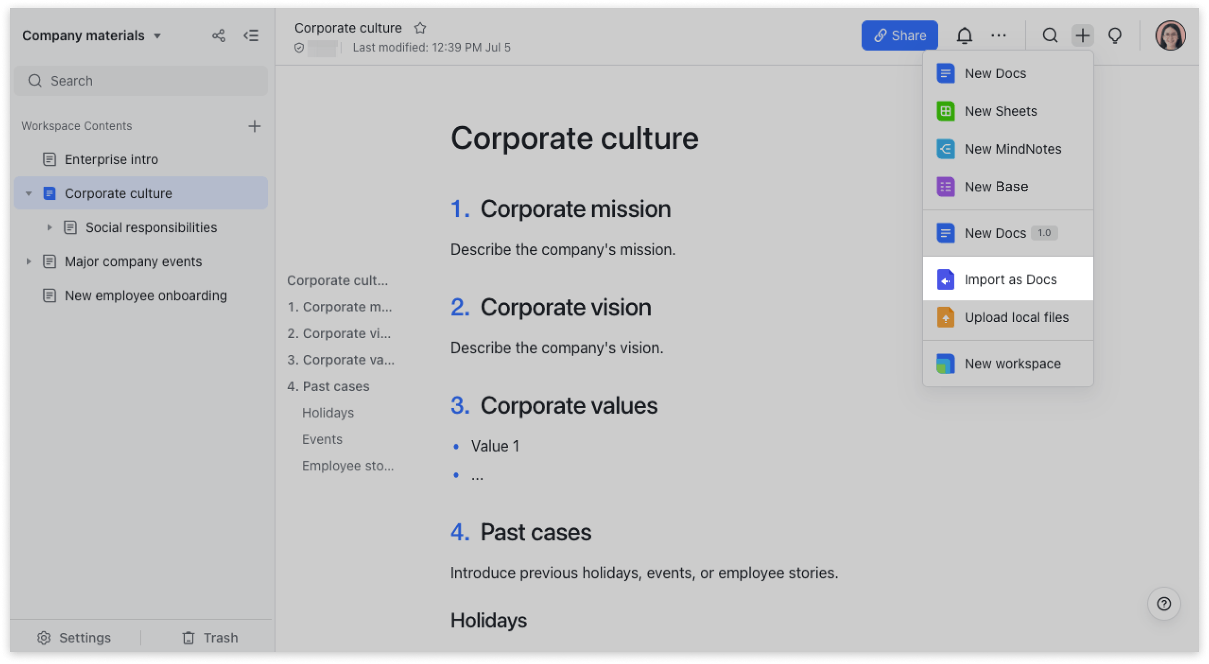 Hướng dẫn sử dụng Lark Wiki