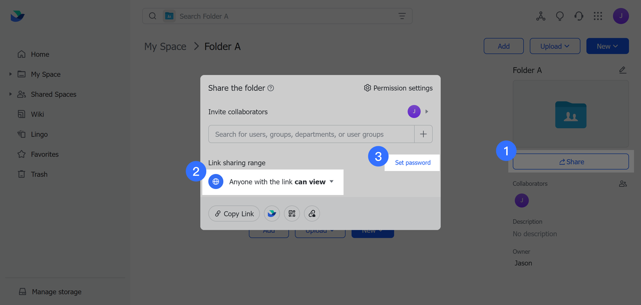 Password protect documents and folders for sharing