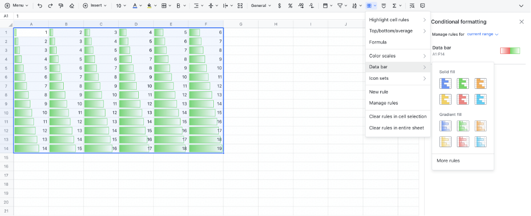 Use conditional formatting in Sheets