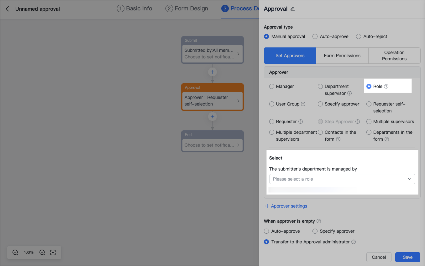 Admin | Set roles as approvers