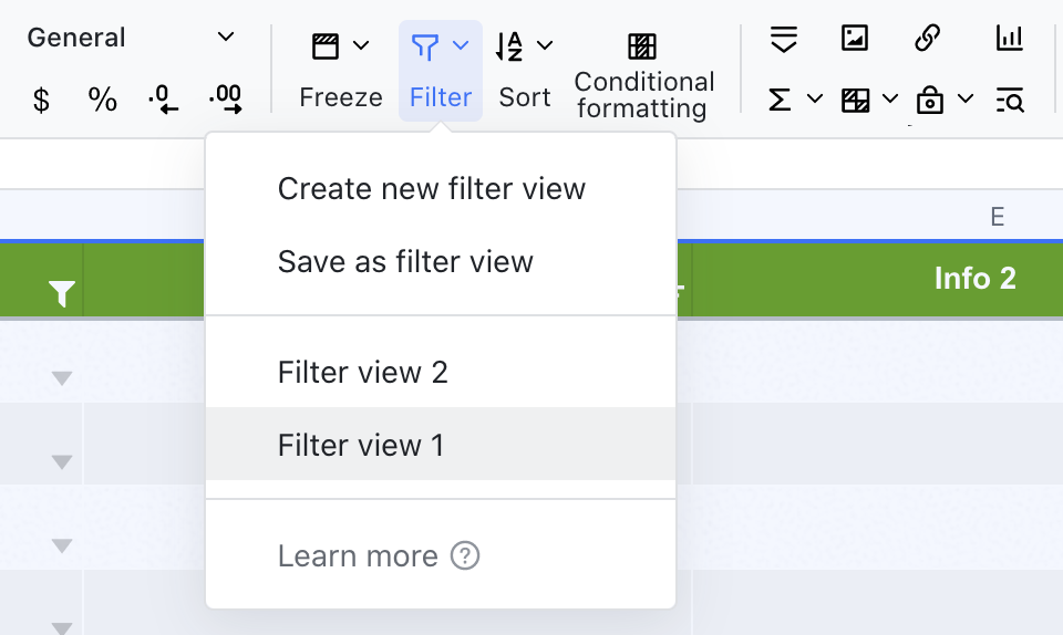 Bagaimana cara menggunakan Filter Tampilan di Sheets?