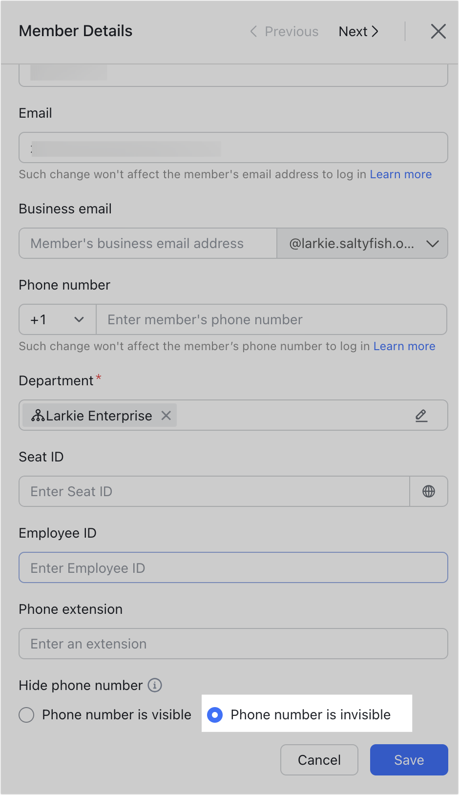 Admin | Configure members' profile pages