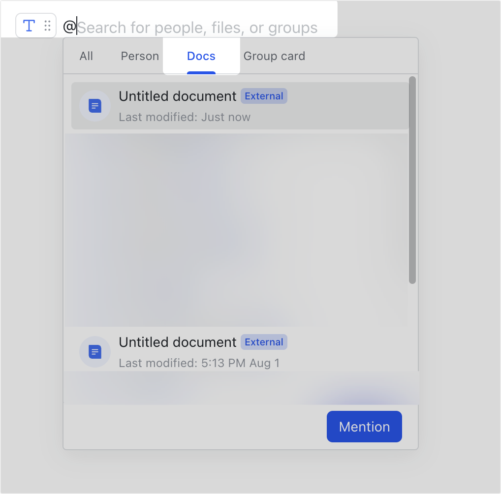 Use the @ feature in Docs