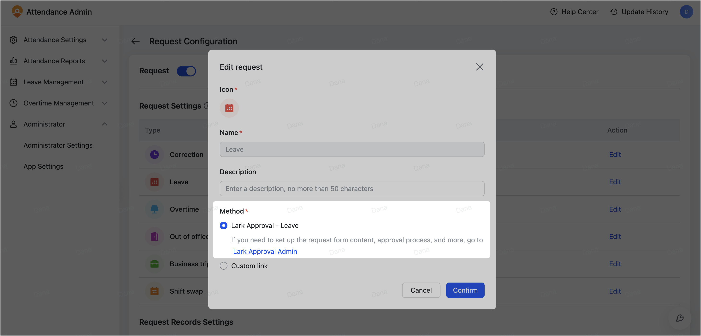 Admin | Configure leave type and rules