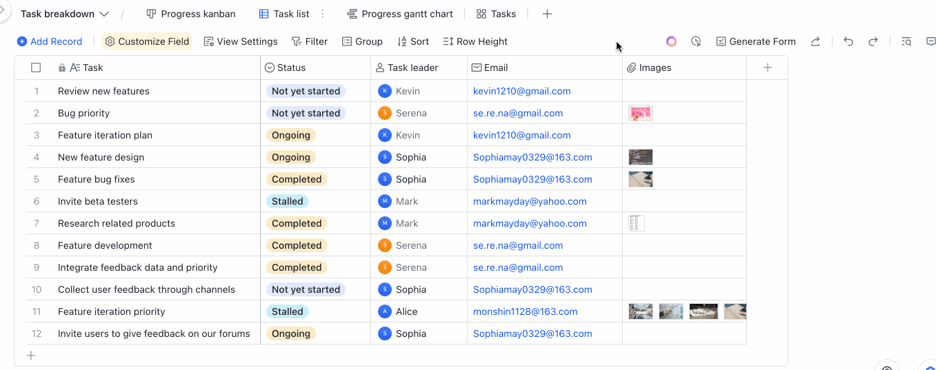 Use attachment fields in Base