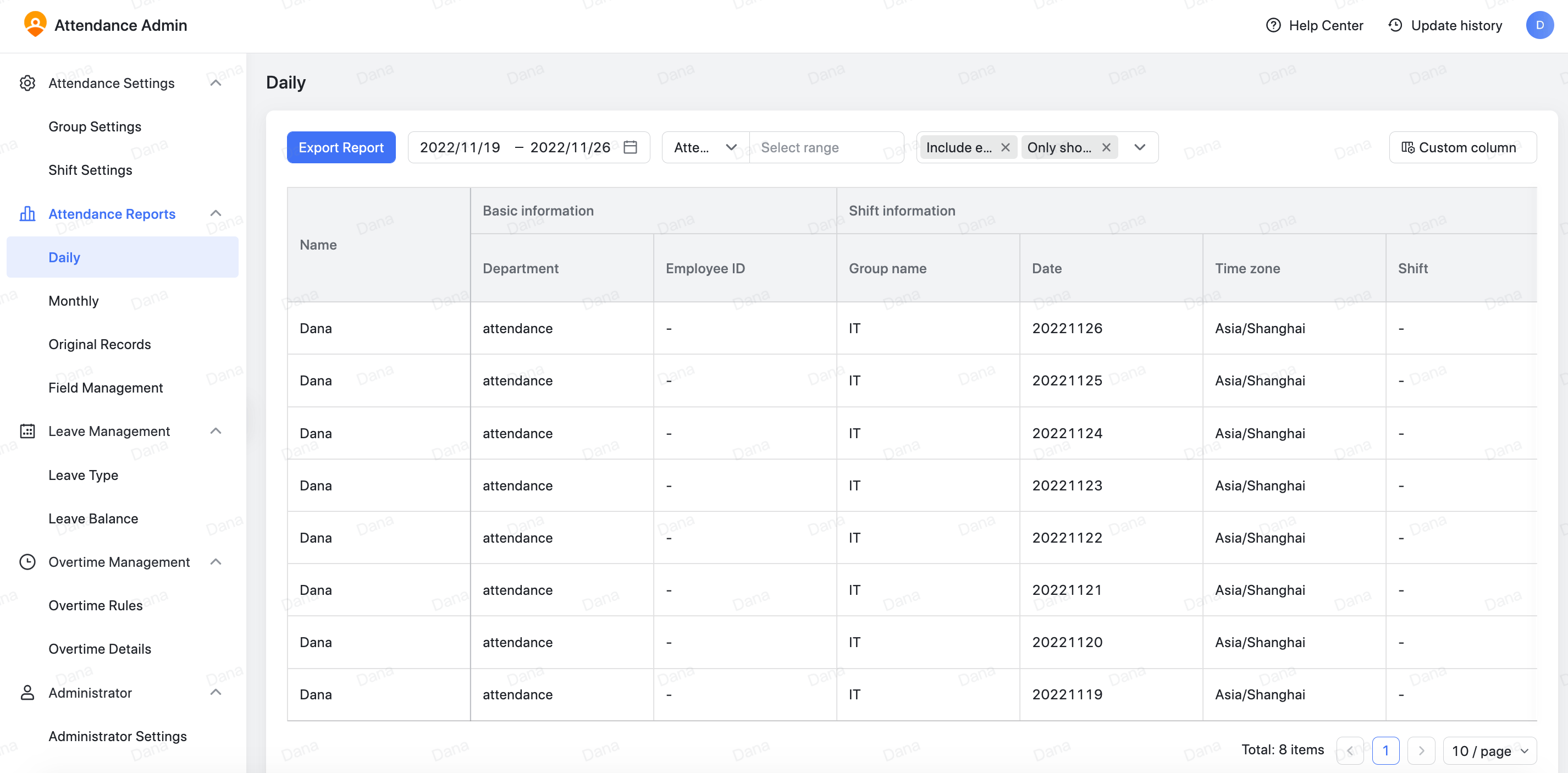 Quick guide for Attendance
