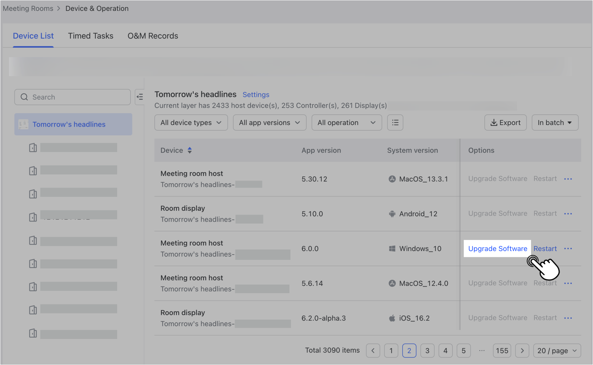 Admin | Manage Meeting Room devices