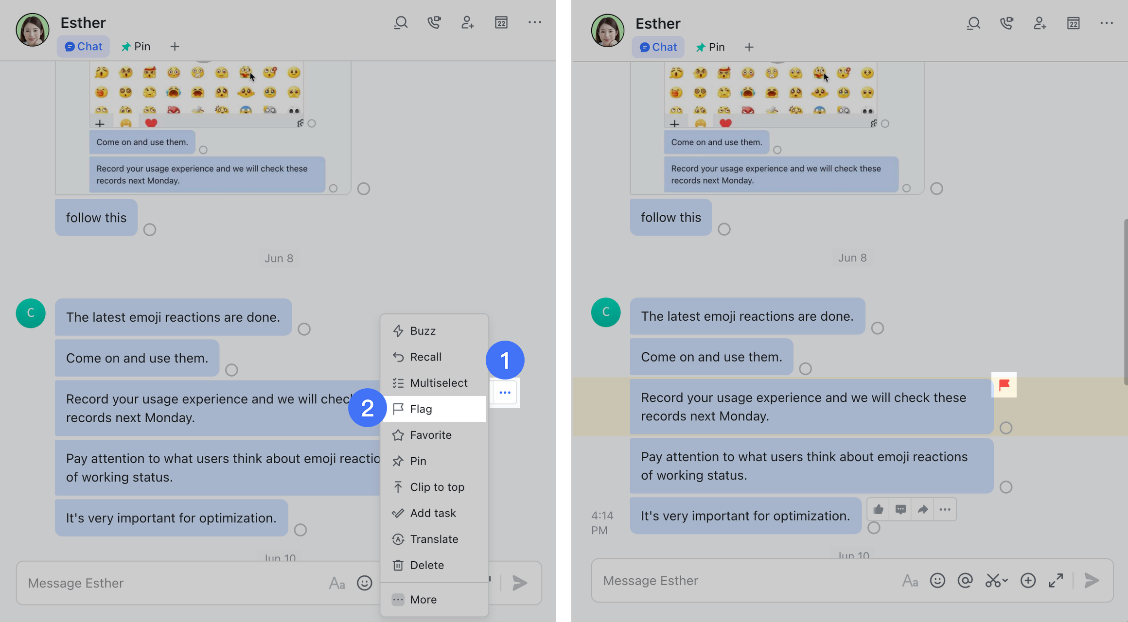 Flag chats and messages