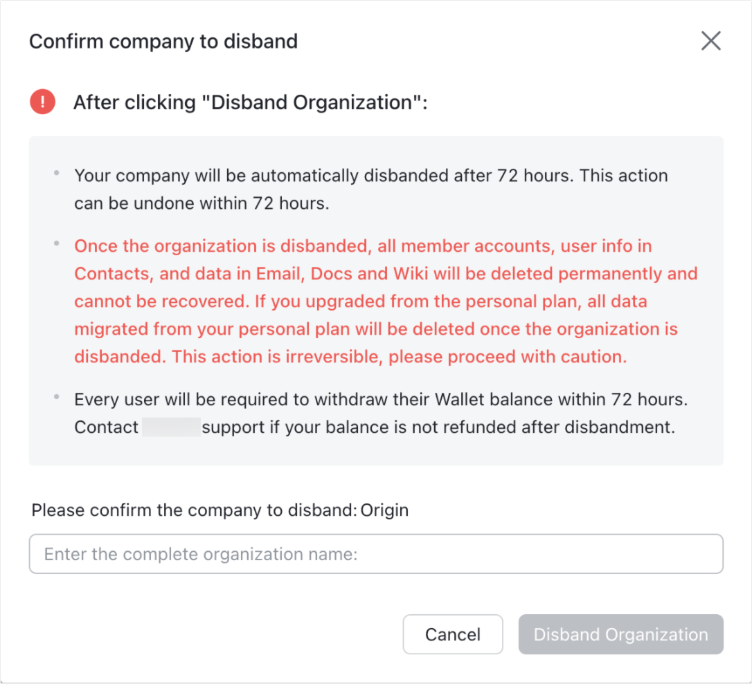 Admin | Founder disbands an organization