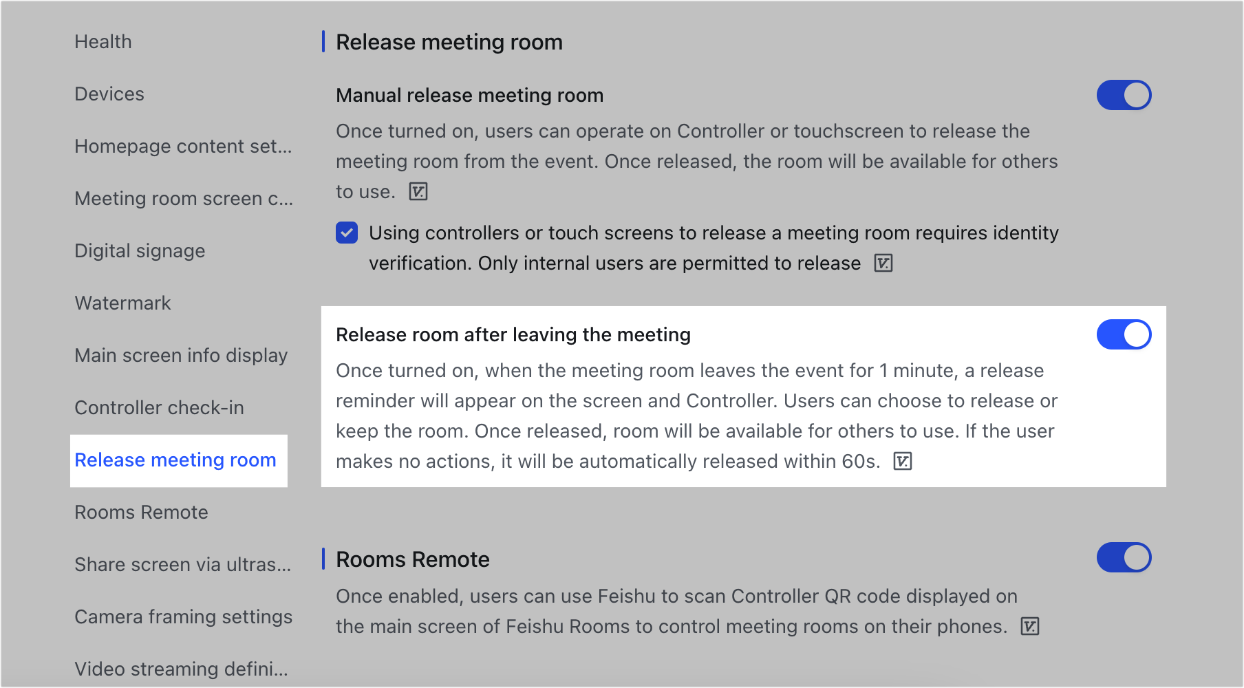 Admin | Configure Lark Rooms