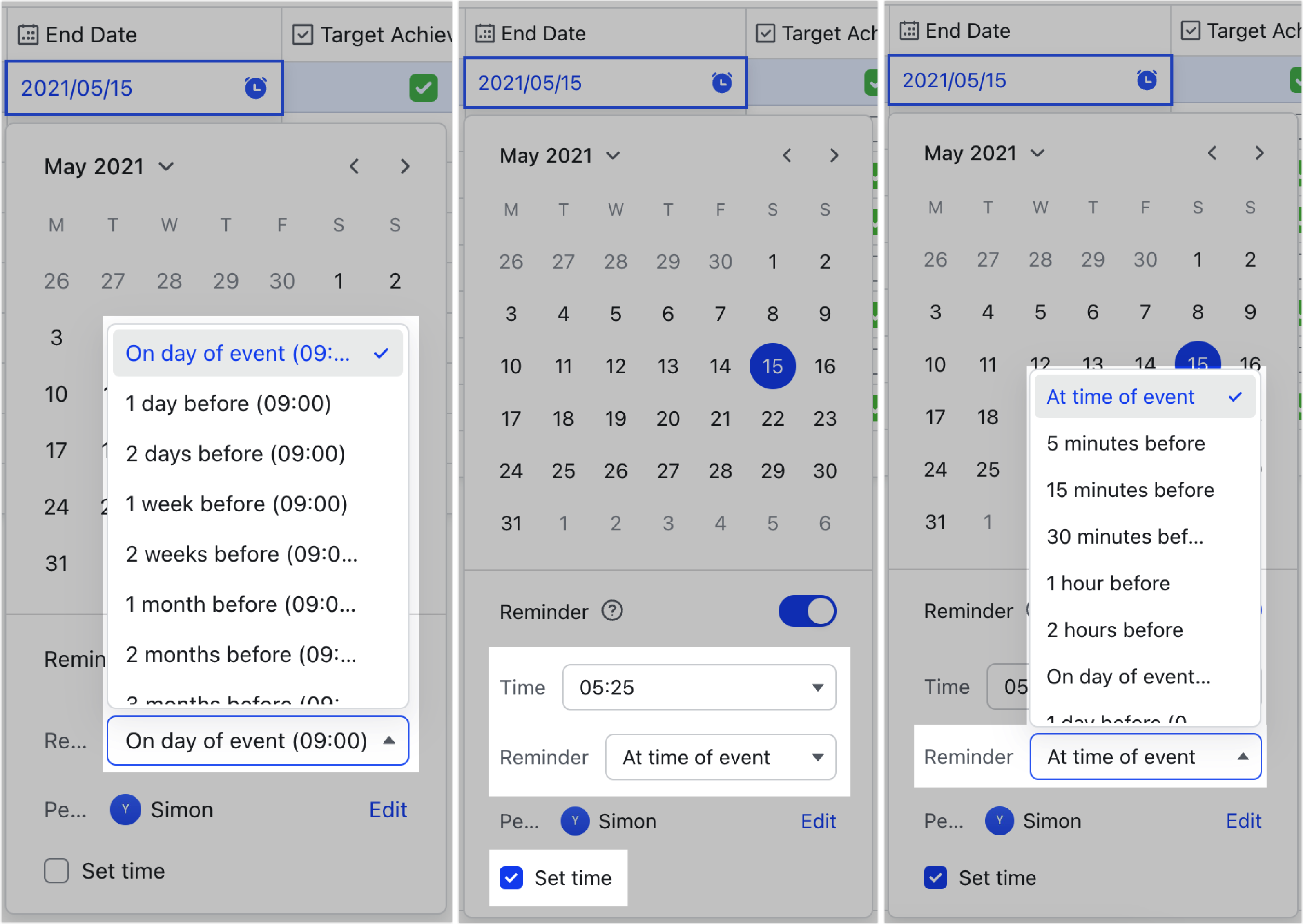 Base で日付フィールドを使用する