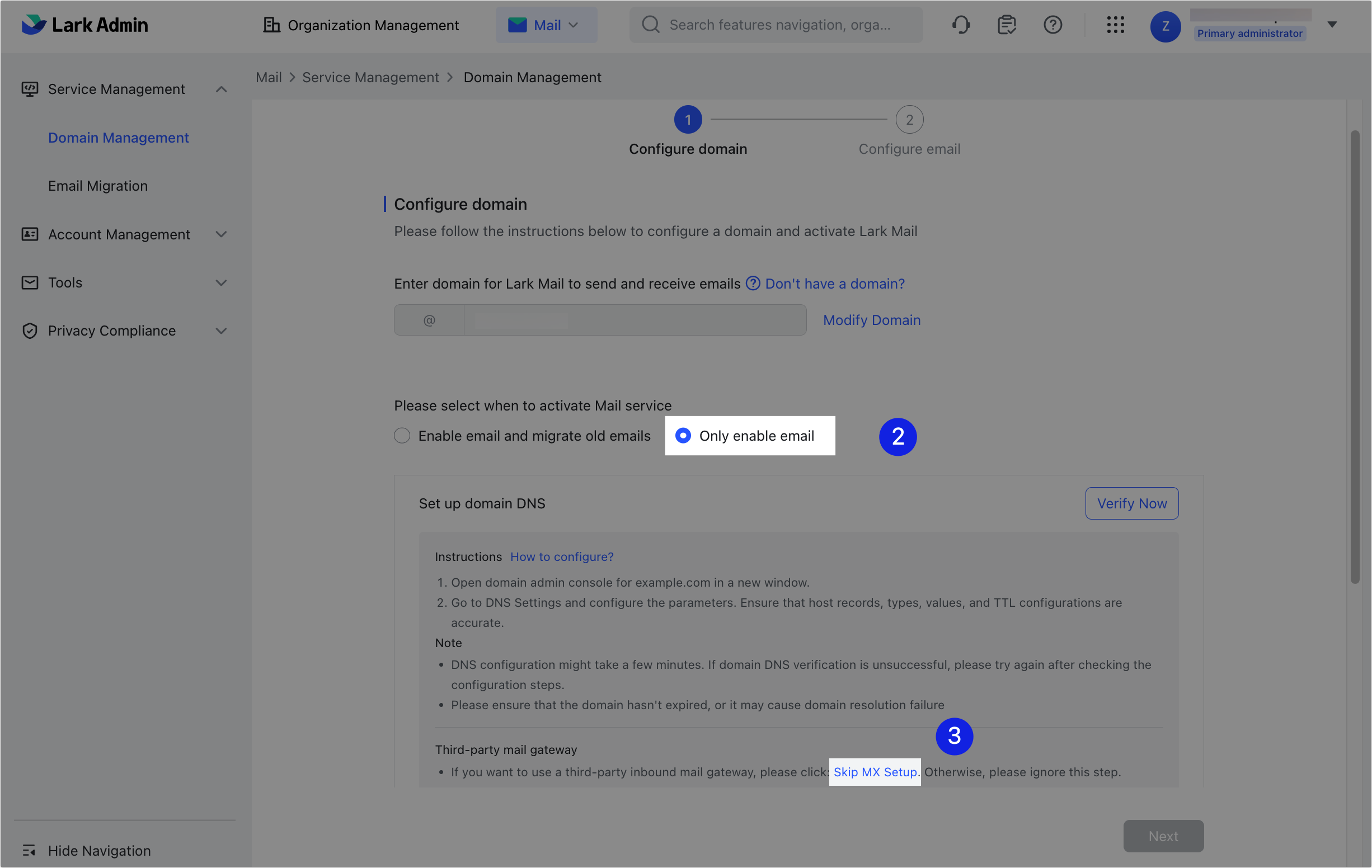 Admin | Set up an inbound email gateway