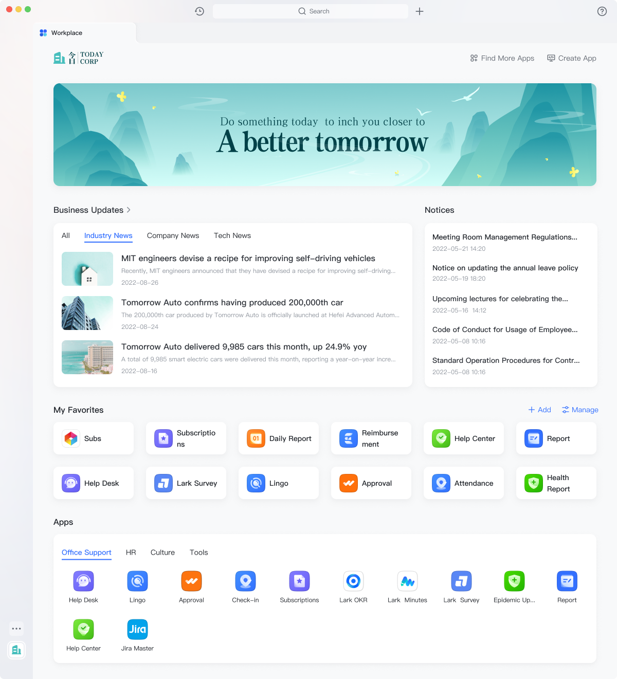 Templates make workplaces even easier to use