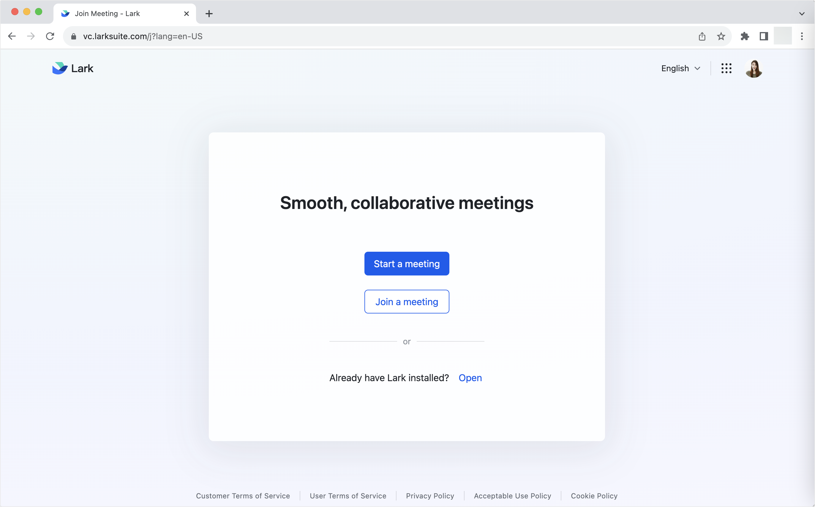 Join a video meeting through your web browser