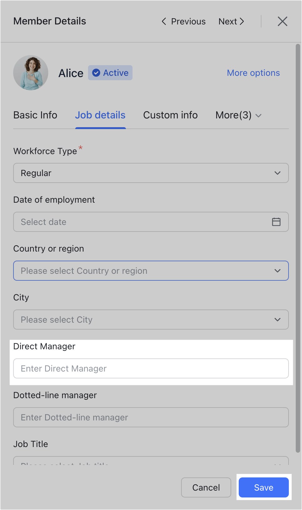 Admin | Modify member information