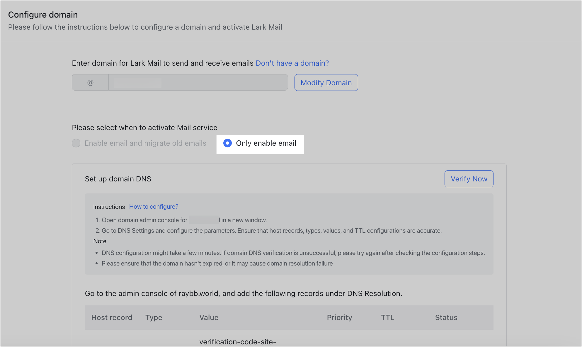 Admin | Set up email service in Lark Admin | Set up email service in Lark