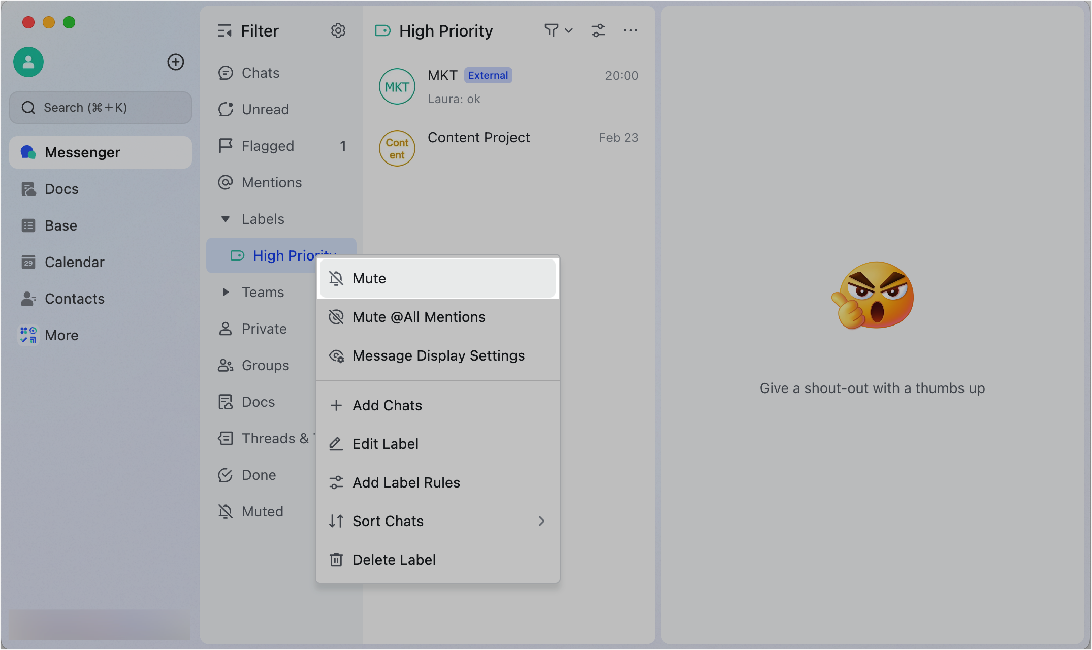 Mute chat notifications