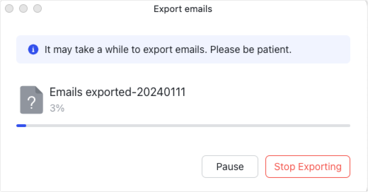 Export your emails