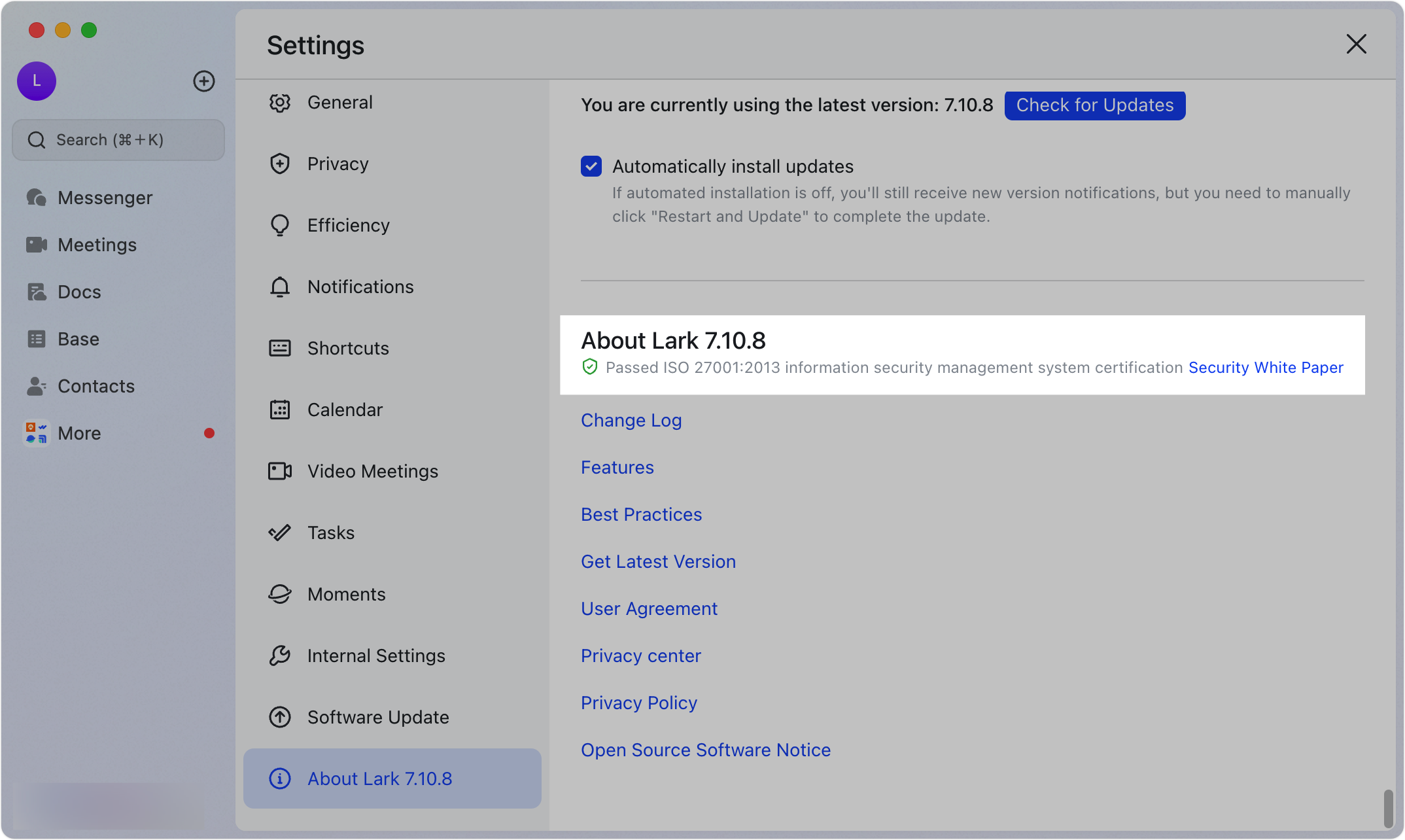 Check or update your version of Lark