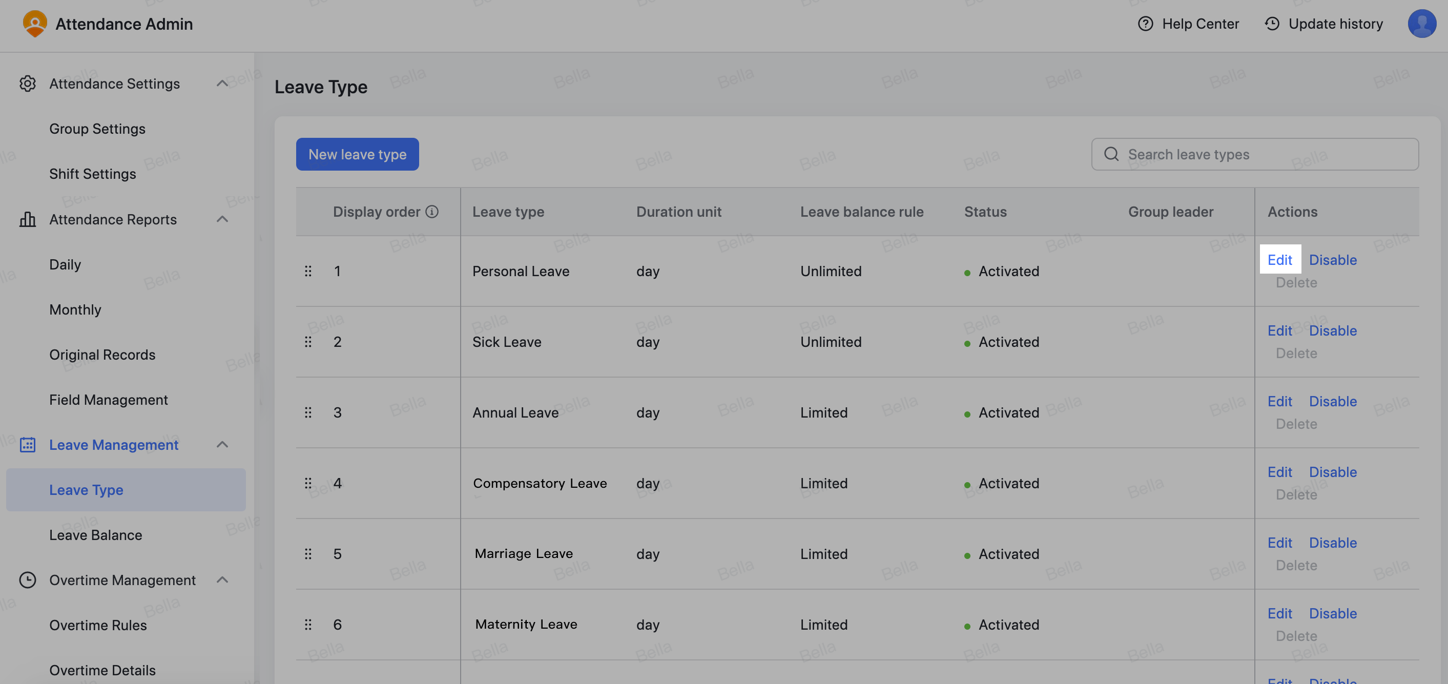 Admin | Set up and manage employee leave