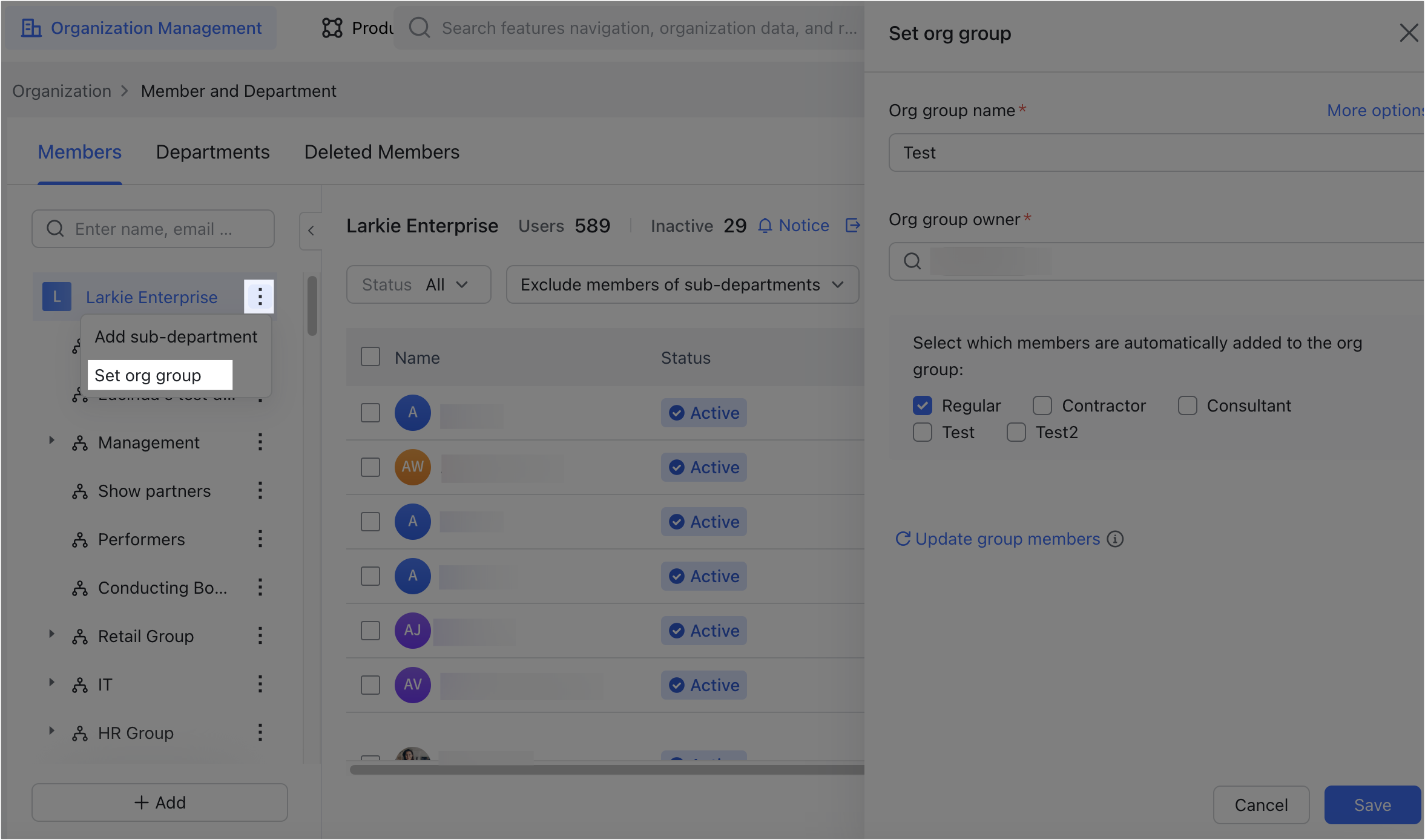 Admin | Create departments and department groups