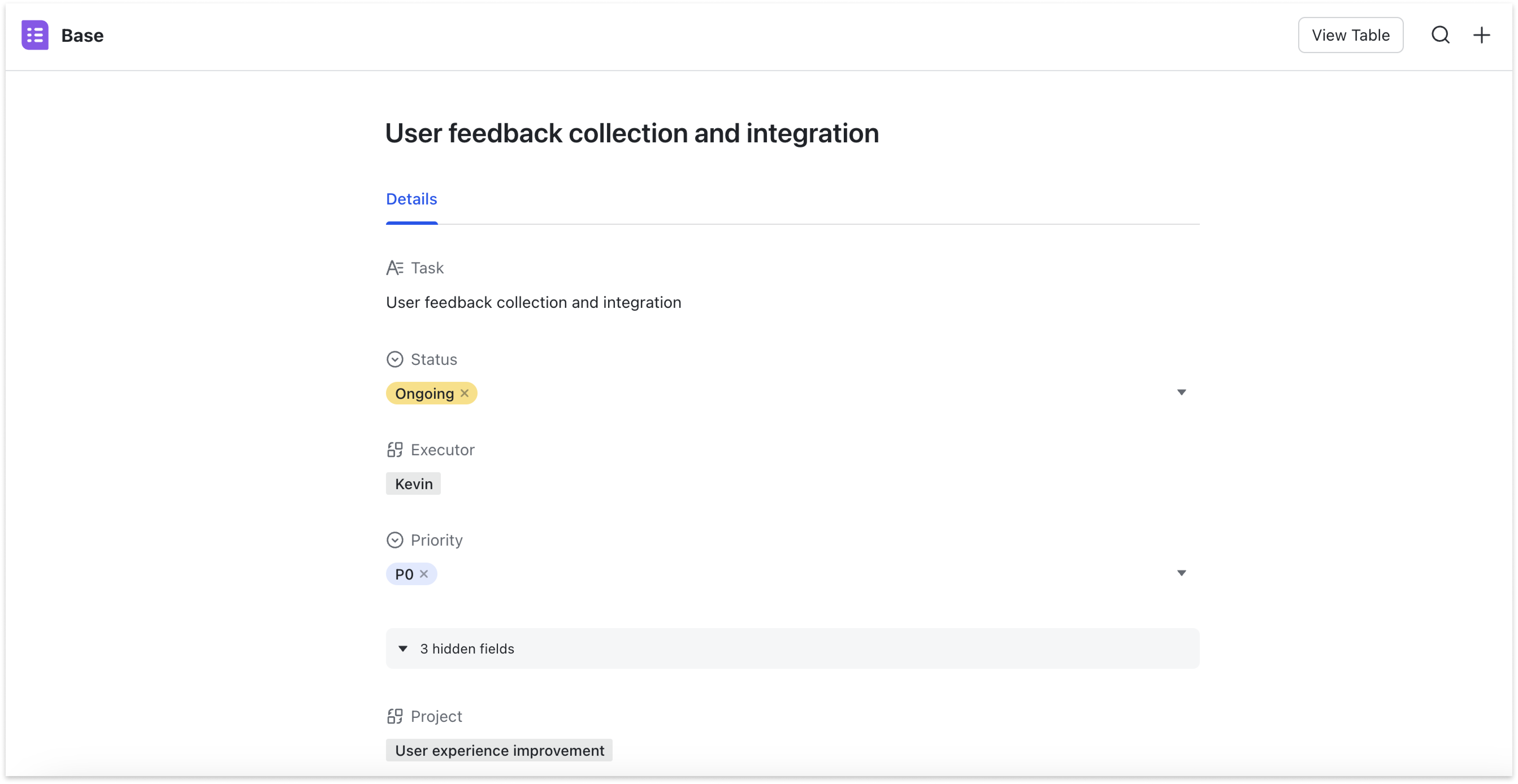 Share a record from Base